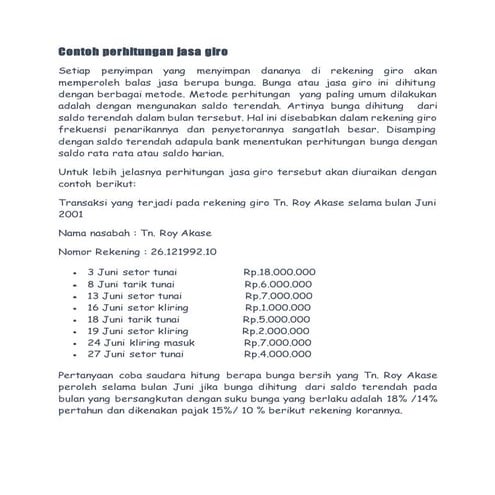 Contoh perhitungan jasa giro | DOCX