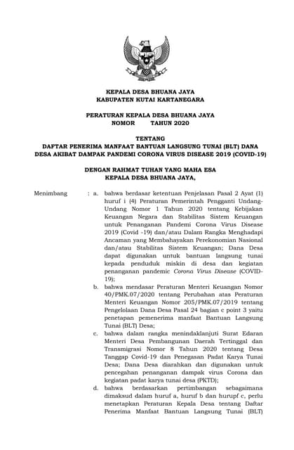 Contoh surat-keputusan-kepala-desa-tentang-pembentukan-panitia-bpd- | PDF