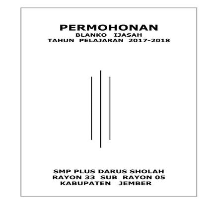 Contoh permohonan blanko ijasah smp | DOC