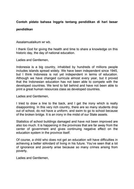 Pidato rayen (b.inggris) | PDF