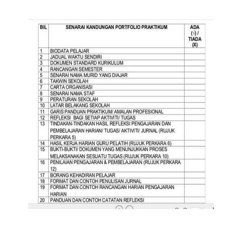 Contoh portfolio | DOCX