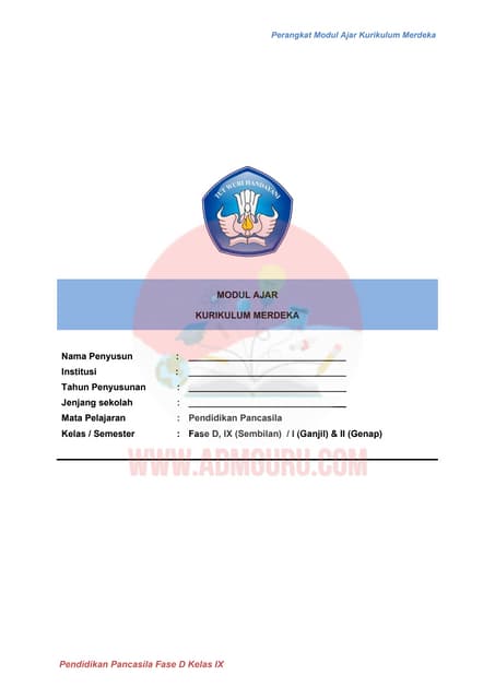 Modul Ajar PKN Kelas 8 Revisi 2024 Kurikulum Merdeka | PDF