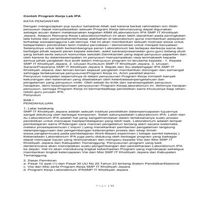 Contoh program kerja lab ipa | PDF