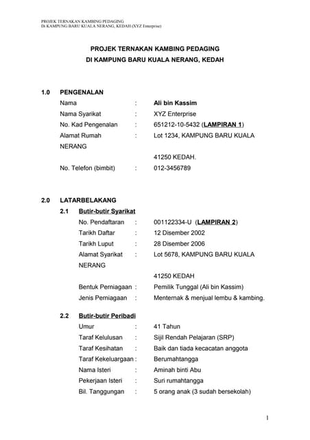 Projek ternakan kambing jbtn veterinar | PDF