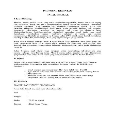 Contoh proposal kegiatan | DOCX