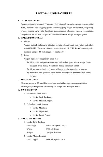 Contoh surat proposal | DOCX