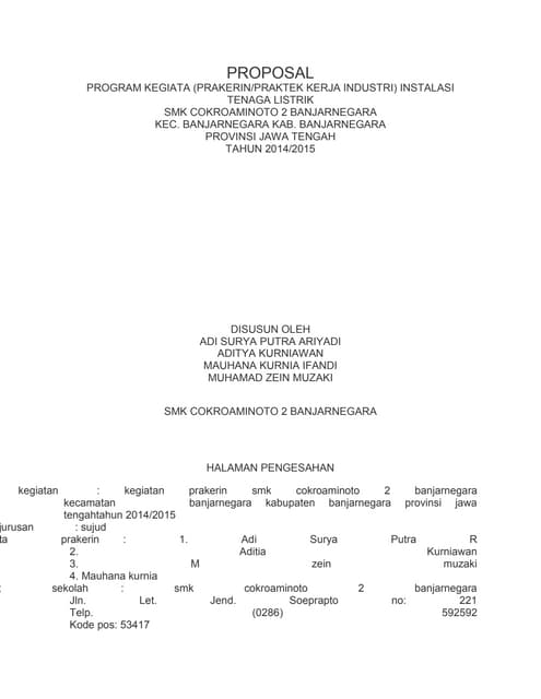 Proposal Kerja Praktek | PDF