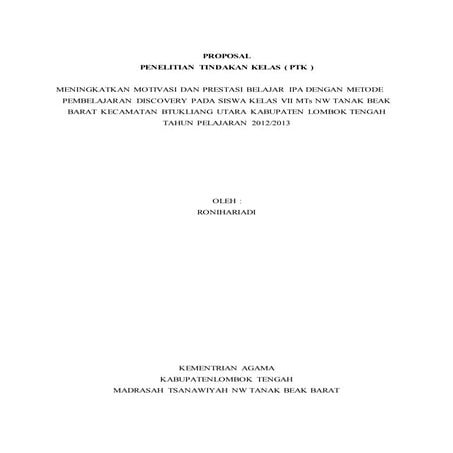 Contoh proposal ptk | DOCX