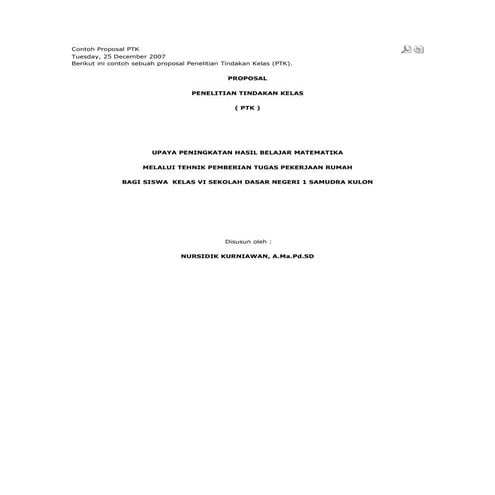 Contoh proposal ptk (1) | DOC