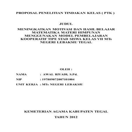Contoh proposal ptk (2) | PDF