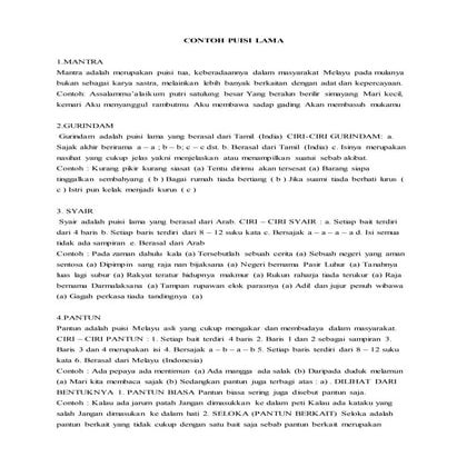 Contoh puisi lama | DOCX