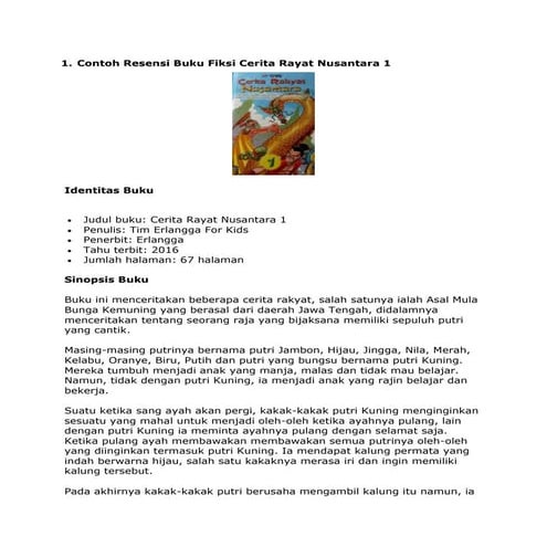 Contoh Resensi Buku Fiksi Cerita Rayat Nusantara 1.docx