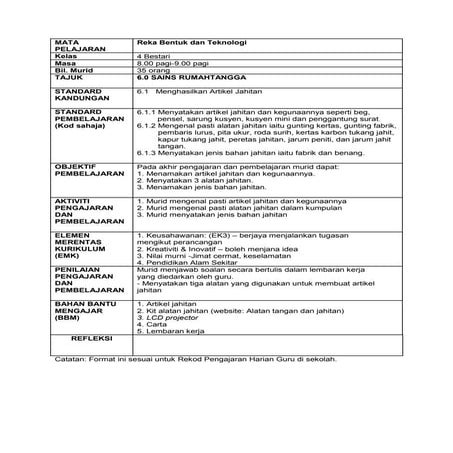 Contoh rph rbt srt | DOCX