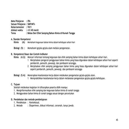 Contoh rpp ipa terpadu | DOC