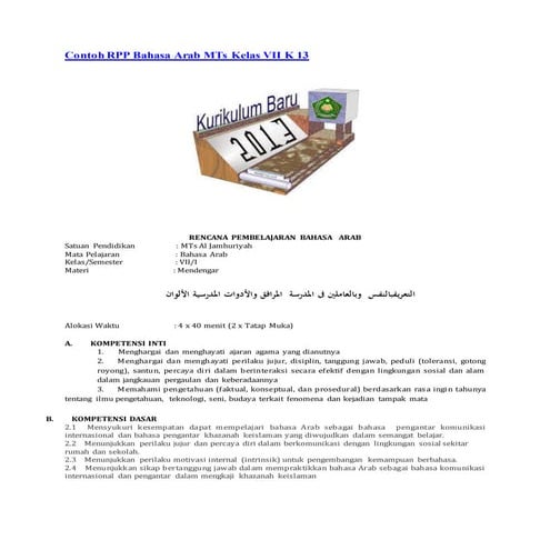 Contoh rpp k 13 | PDF