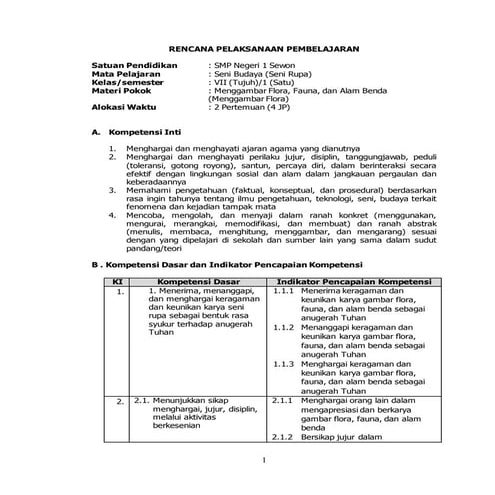 Contoh RPP Kurikulum 2013 | DOCX