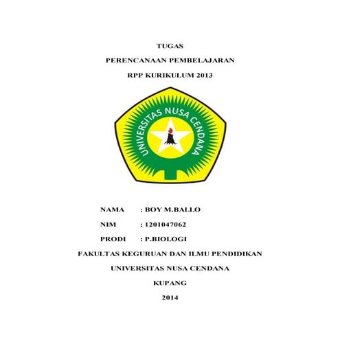 Contoh RPP kurikulum 2013 | PDF