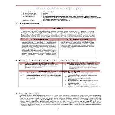 Contoh rpp pelatihan k13 | DOC