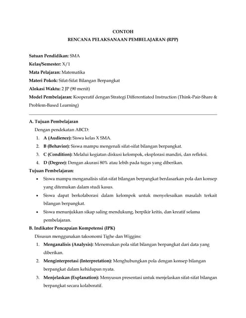 RPP Pembelajaran mendalam mata pelajaran PAI | PDF