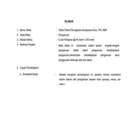 Contoh silabus | DOCX