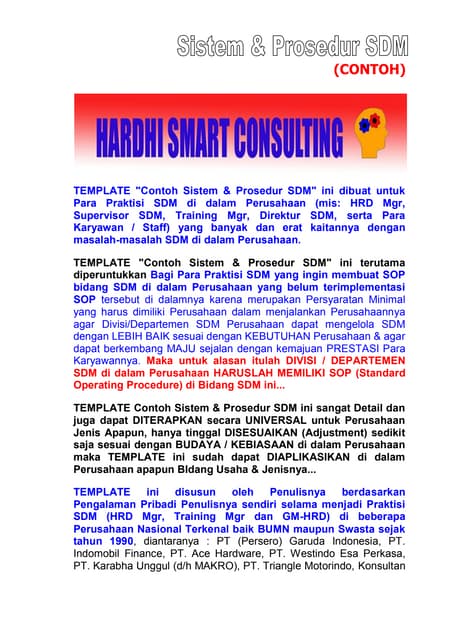 Contoh SOP HRD Lengkap | PDF