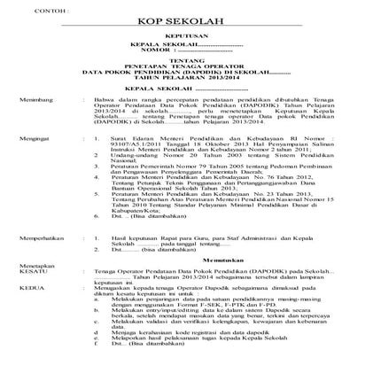 Contoh sk dapodik-sekolah1 | DOCX