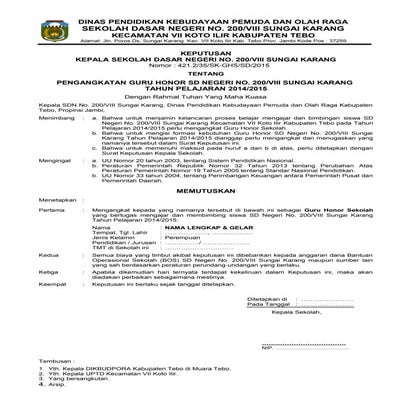 Contoh SK Guru Tetap Yayasan | PDF