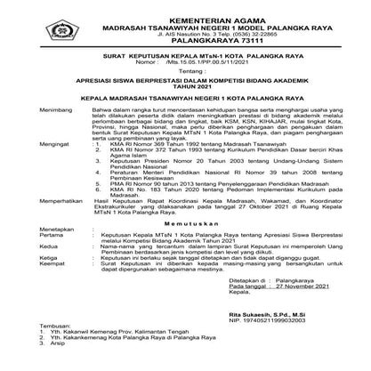 Contoh SK Pembimbing Siswa Berprestasi.doc