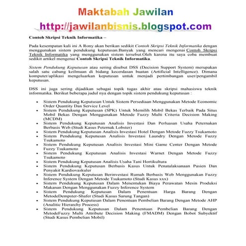 Contoh skripsi teknik informatika | PDF