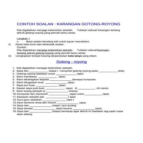 Contoh soalan bm | DOC