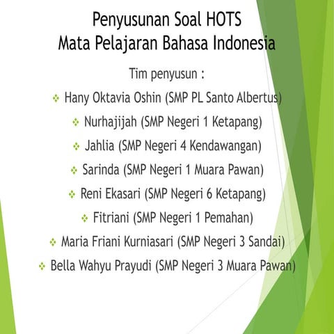 Contoh soal hots mapel b.indo