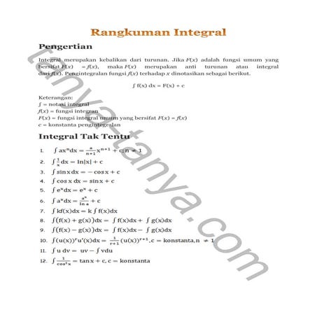 Contoh soal integral | PDF