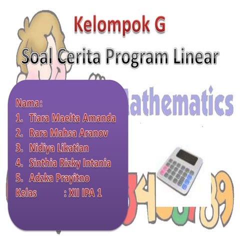Contoh Soal dan Pembahasan BAB Program Linear | PPT