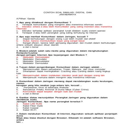 Contoh soal simulasi digital dan | DOCX