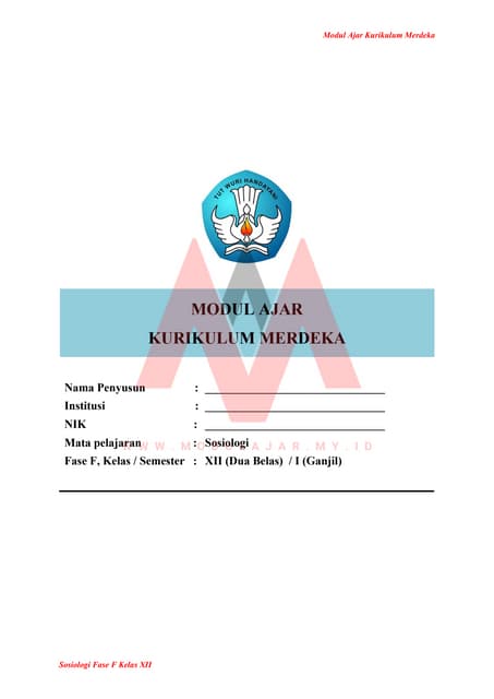 Modul Ajar Deep Learning Sosiologi Kelas 12 Kurikulum Merdeka | PDF
