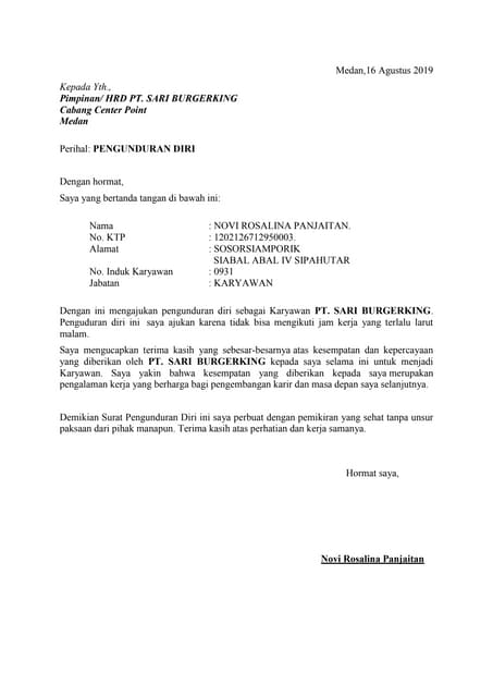 Surat lamaran pekerjaan | PDF