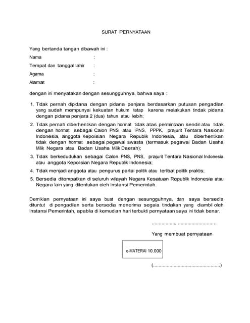 lampiran_pakta_integritas PESERTA LOMBA OSN | PDF