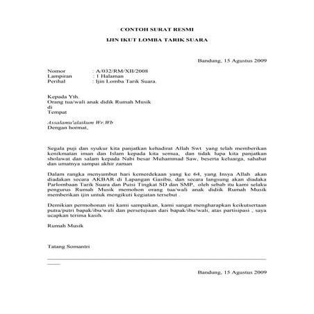 Contoh surat resmi | DOC