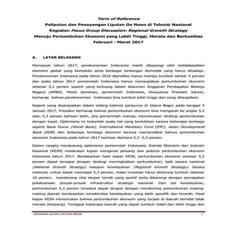 Contoh TOR Liputan FGD | PDF