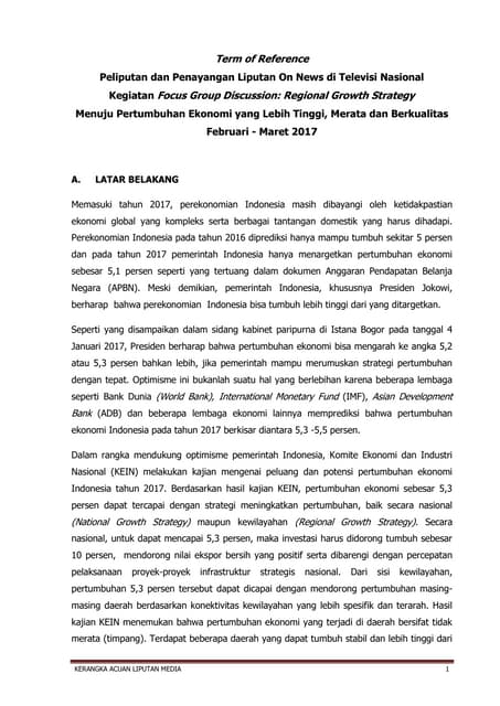 CONTOH TOR WORKSHOP | DOCX