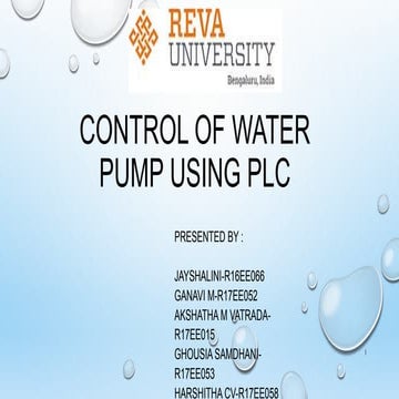 Contol of water pump using plc | PPTX