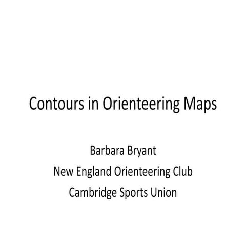 Contours in orienteering maps | PPTX