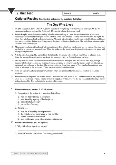 BACH READING - UNIT 9 | DOC