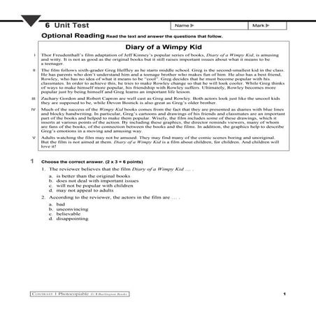 BACH READING - UNIT 6 | PDF