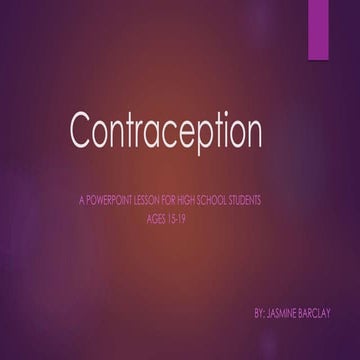 Contraception power point presentation | PPTX