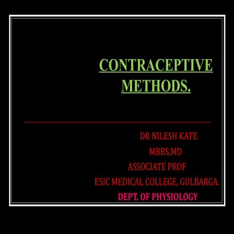 CONTRACEPTIVE METHODS | PPT