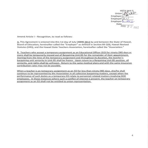 Hawaii Teachers Union Tentative Contract Agreement | PDF