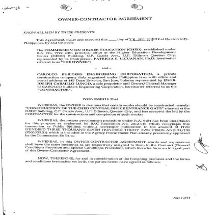 Contract ched-entrance-gate | PDF