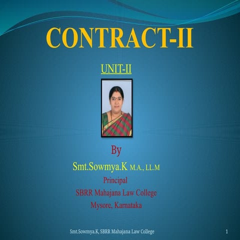 Contract -II , unit-2 .pptx as per KSLU Syllabus by Smt.Sowmya.K | PPTX