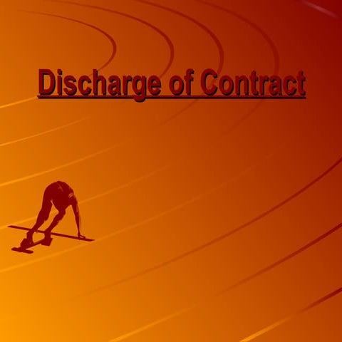 Contract act discharge of contract | PPT